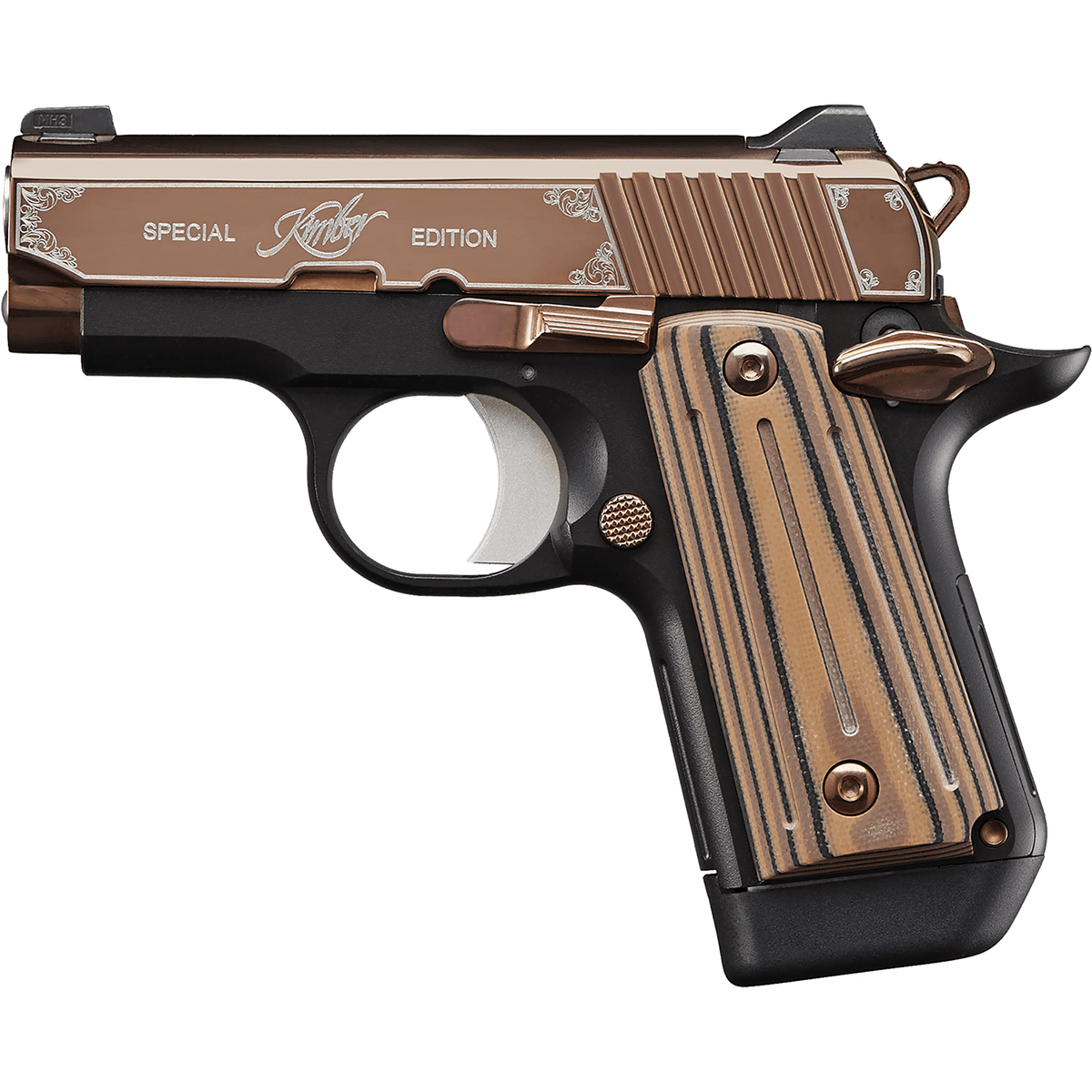 Kimber 3300173 Micro Rose Gold NS 380 ACP 7+1 2.75" Rose Gold PVD Coating Steel Slide Matte ...