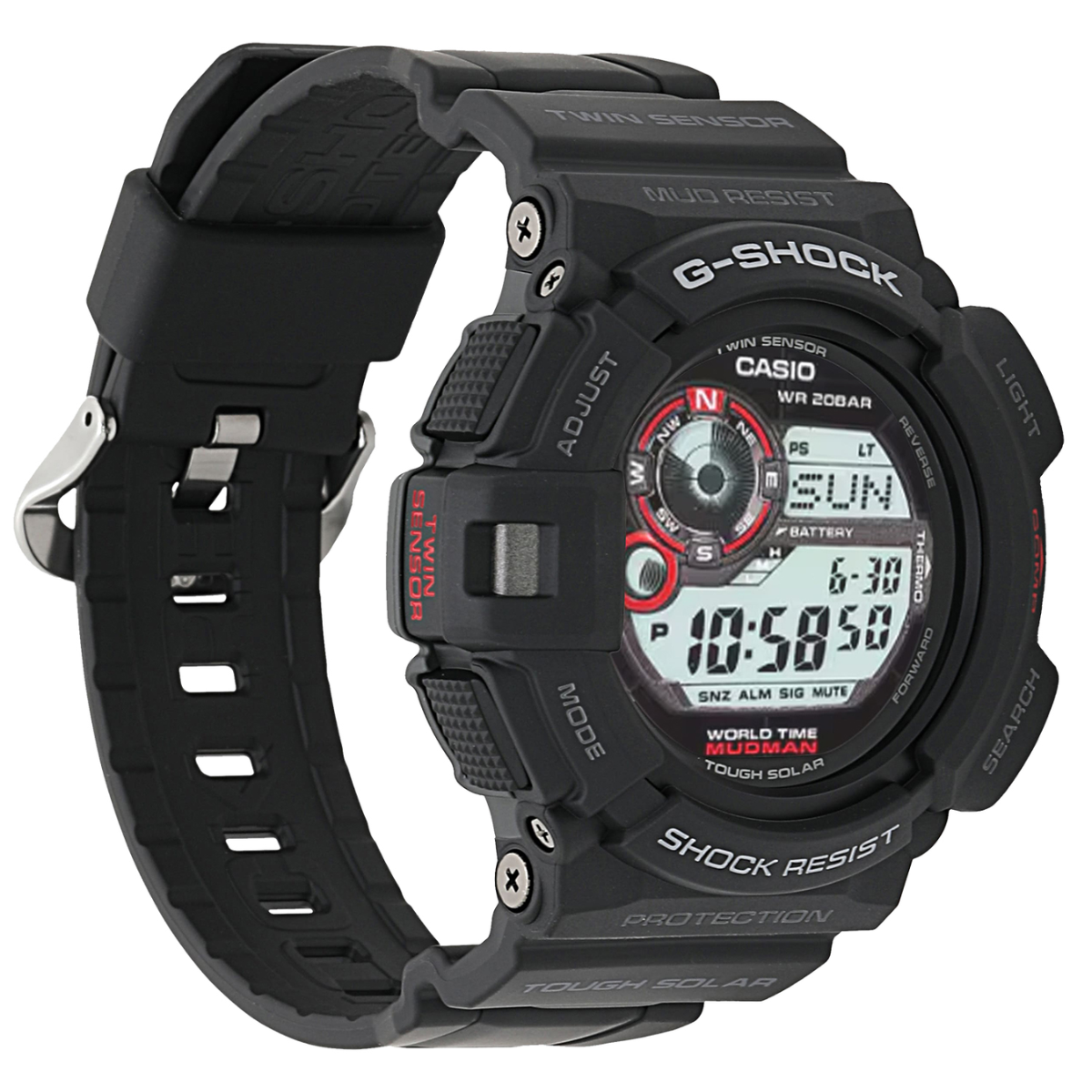 G-Shock Casio Mudman Watch, Black Digital Display - G93001