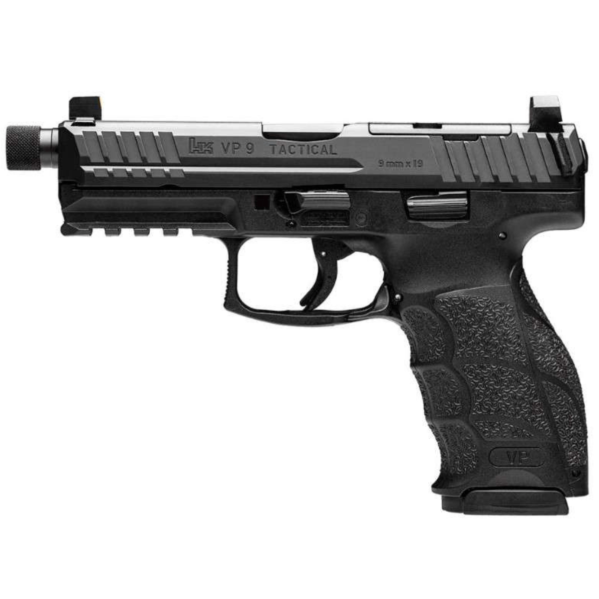 HK VP9 Tactical Pistol, 4.70" Black Threaded Barrel Black Cerakote ...