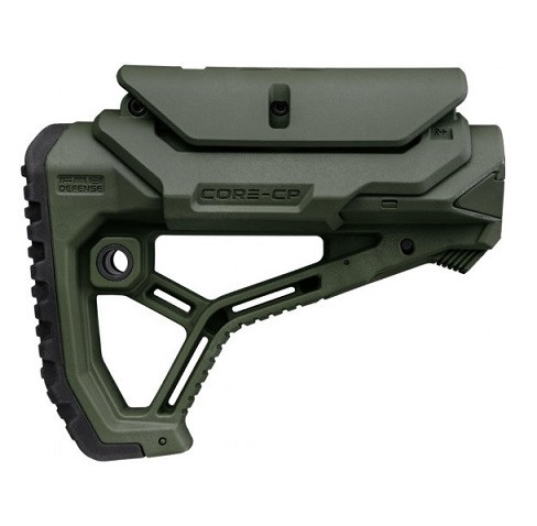 FAB Defense USIQ GL-CORE CP AR-15 Buttstock w/Cheek Rest - OD Green