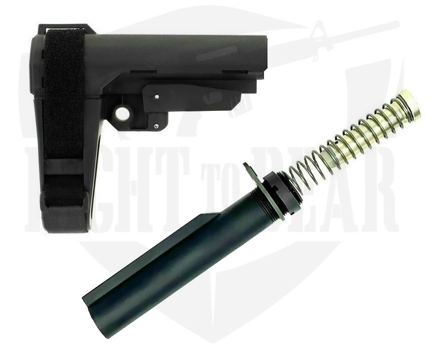 SB Tactical SBA4 Adjustable Pistol Brace + Mil Spec Buffer Tube Kit (7075)