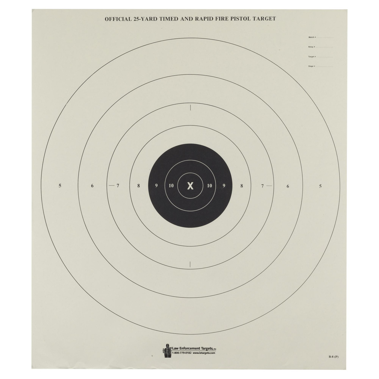 ACTION TARGET B-8 TIMED AND RAPID FIRE TARGET BLACK BULL'S-EYE - 21" X ...