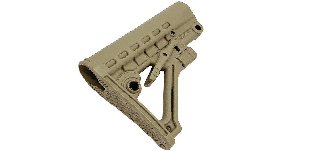 TS AR-15 Mil-Spec Carbine Stock Collapsible Polymer - Tan - RightToBear.com