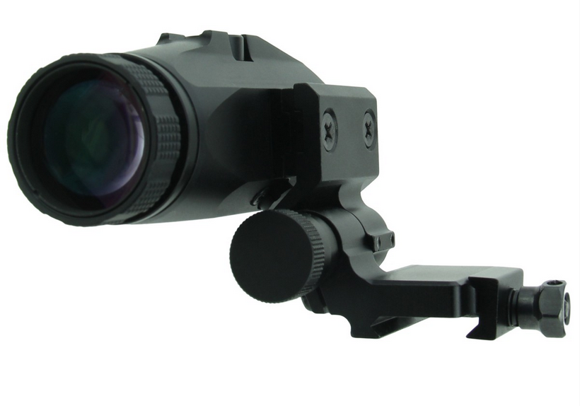 TACFIRE Flip-to-Side 3X Red Dot Magnifier (Black) - RightToBear.com