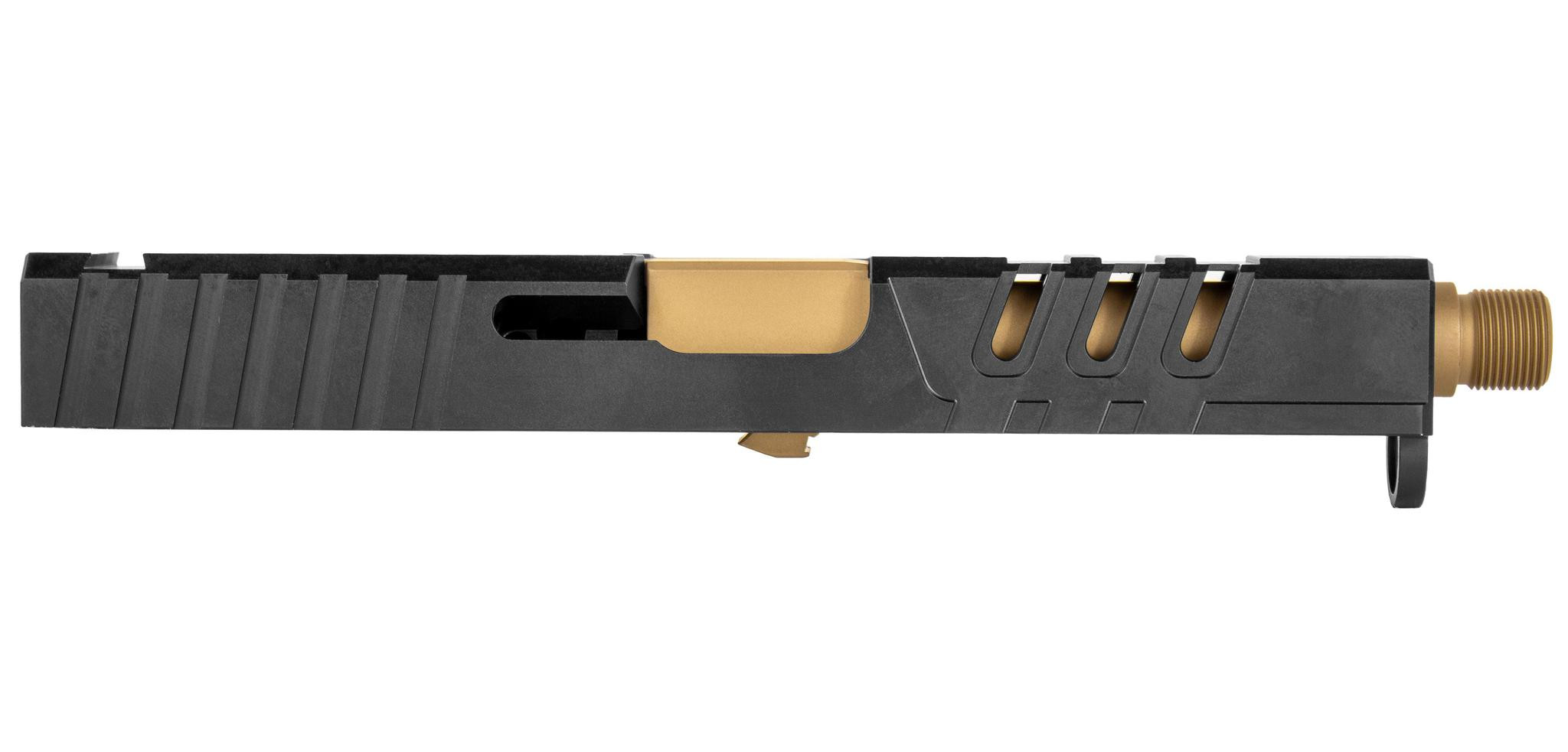 RTB G19 Lightening Cut Slide + Drop In 9mm Barrel (Threaded) - FDE PVD ...