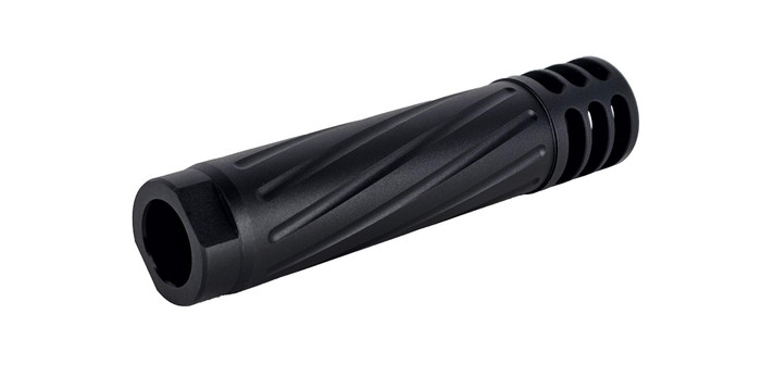 5.5" Linear Comp - Black Flash Can - .223 / 5.56 / 9MM - Spiral Fluted ...