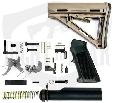Complete Lower Parts Build Kit - FDE Magpul MOE Stock - Enhanced Nickel ...