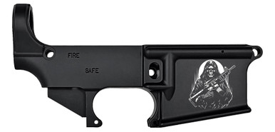 "The Reaper" AR15 Anodized 80% Lower Receiver - Fire / Safe Engraving ...