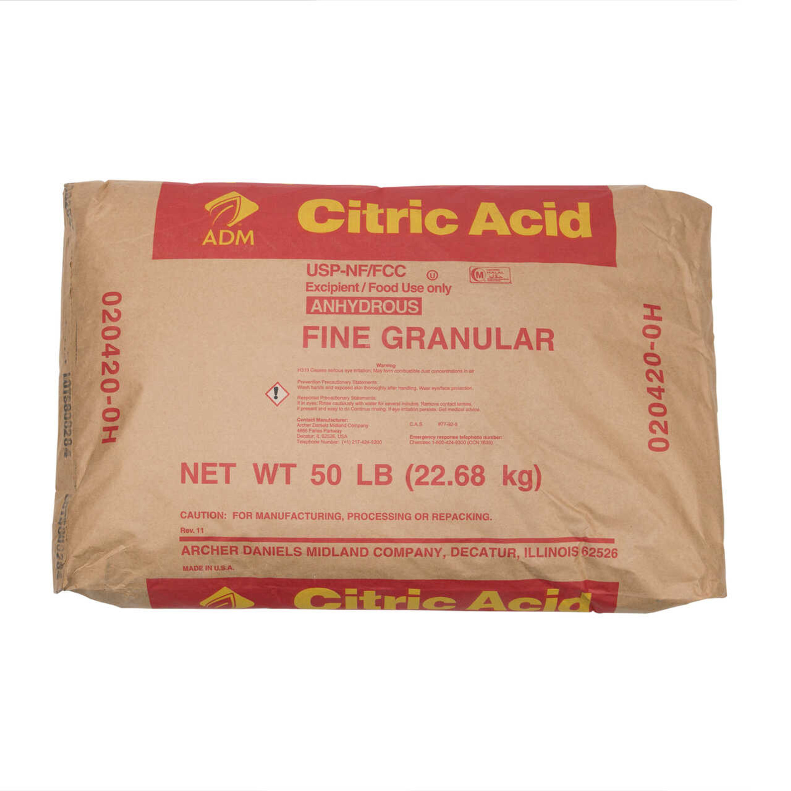Citric Acid Fine Granular Bulk 50lbs Bag For Sale
