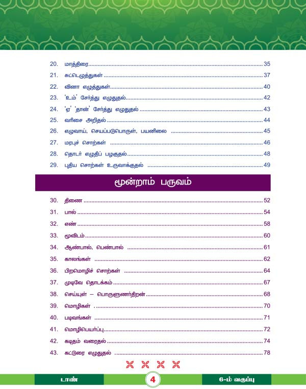 இன்பத் தமிழ் இலக்கணப் பயிற்சி நூல் - 6
