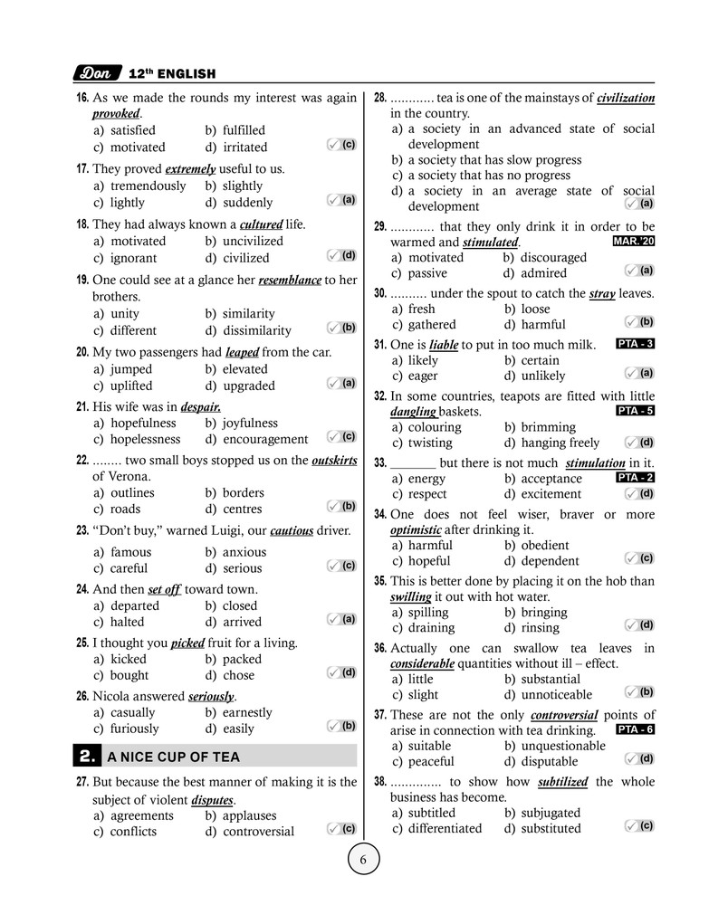 12th English Rapid Revision