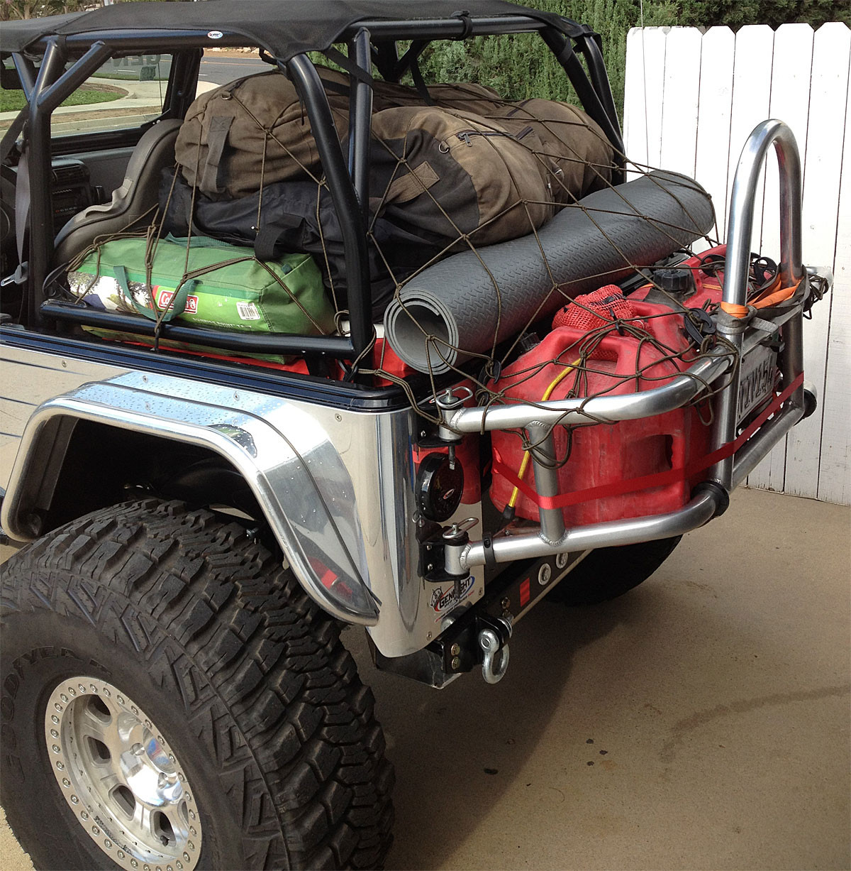 Jeep Wrangler Cargo Carrier | Small Aluminum Rear Cargo Rack | GenRight ...