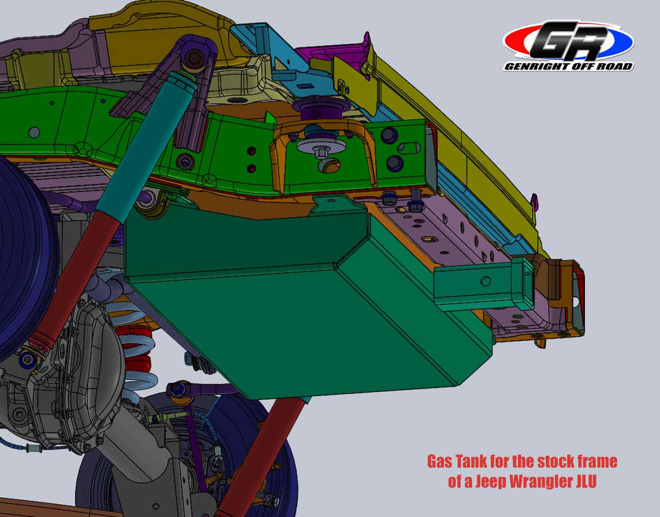 Jeep JLU Rear Fuel Tank | Jeep 25 Gallon Gas Tank | Jeep Rear Tank Skid ...