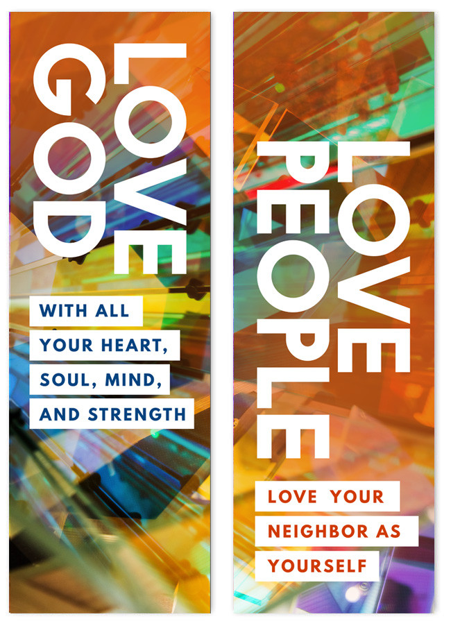 LG45 - Love God Love People Mosaic Explosion-V1 - Church Banners