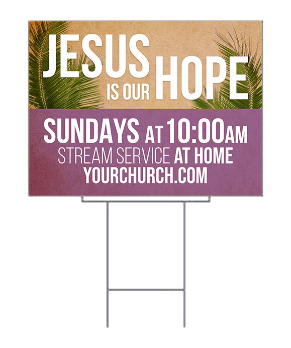 Church Yard Signs | Laptop Stream Online Yard Sign | ChurchBanners.com