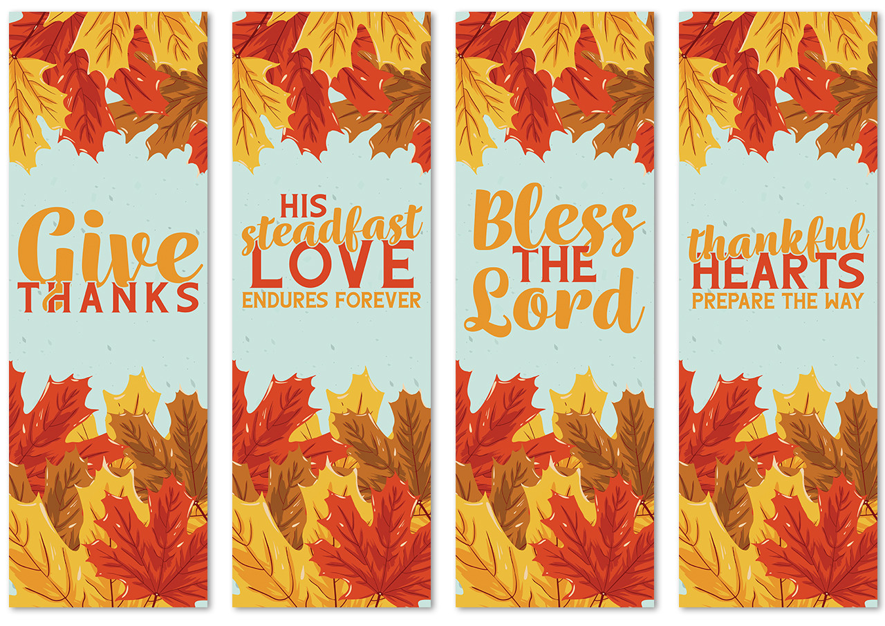 Modern Autumn Leaves HB103 - Set of 4 - Fall Banners - ChurchBanners.com