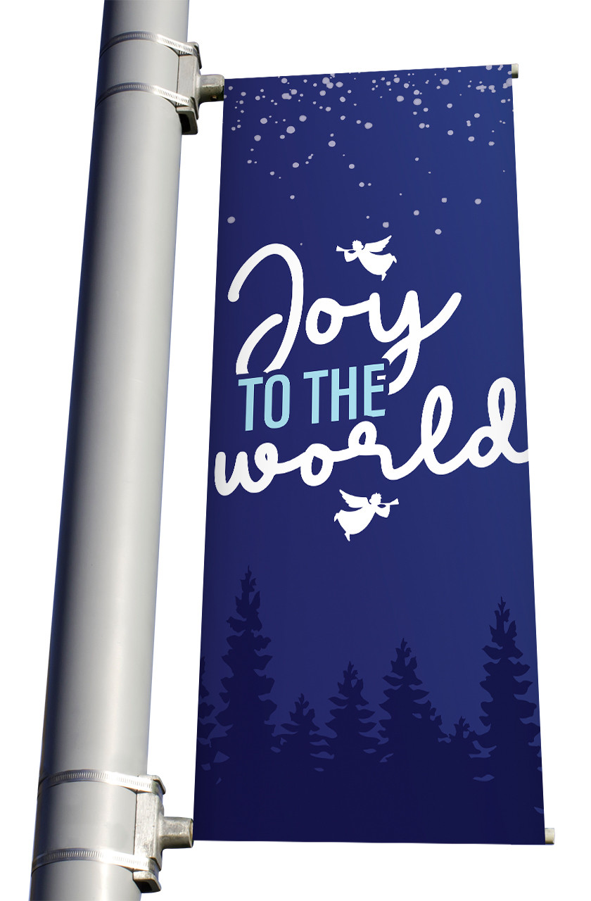 Joy to the World - Light Pole Banner - CB192 - ChurchBanners.com