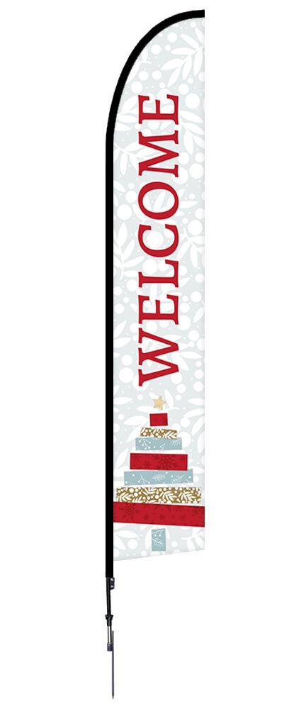 Welcome - Feather Banner - Christmas Series 44 - ChurchBanners.com
