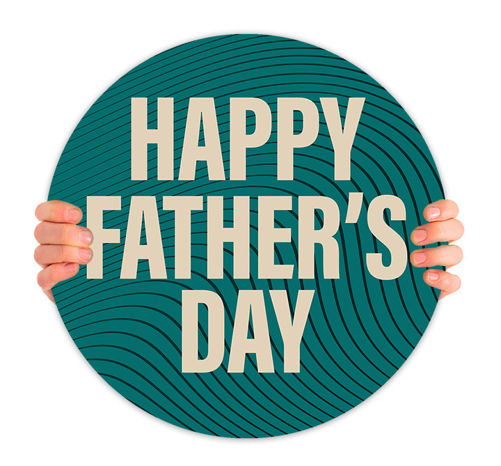 Happy Father's Day - Circle Handheld Sign - FD027 - ChurchBanners.com