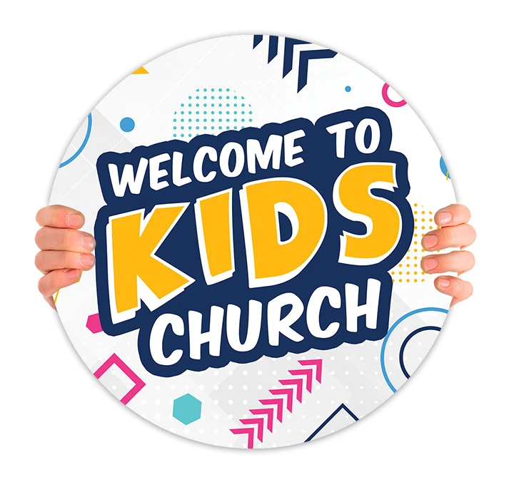 Kids Church - Circle Handheld - HHK032 - ChurchBanners.com
