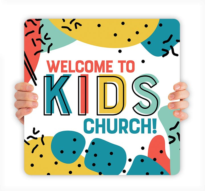 Kids Church - Handheld Sign - HHK035 - ChurchBanners.com