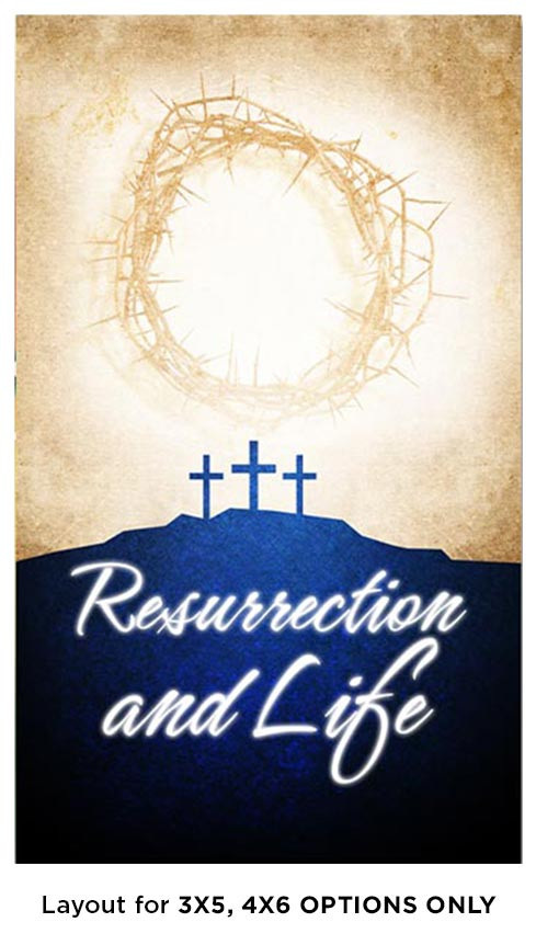 E144 Resurrection and Life - Easter Banner - ChurchBanners.com