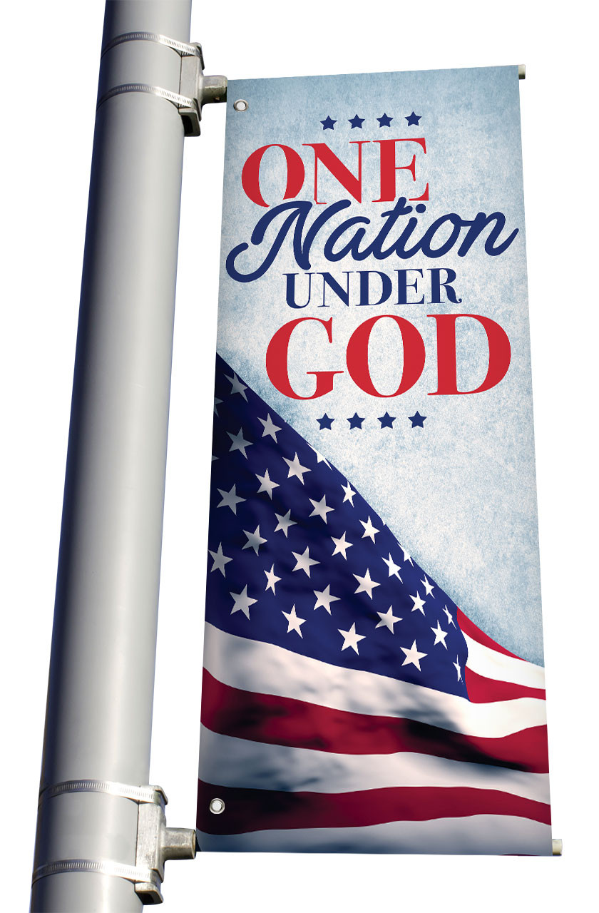 One Nation Under God - Light Pole Banner - PT076 - ChurchBanners.com