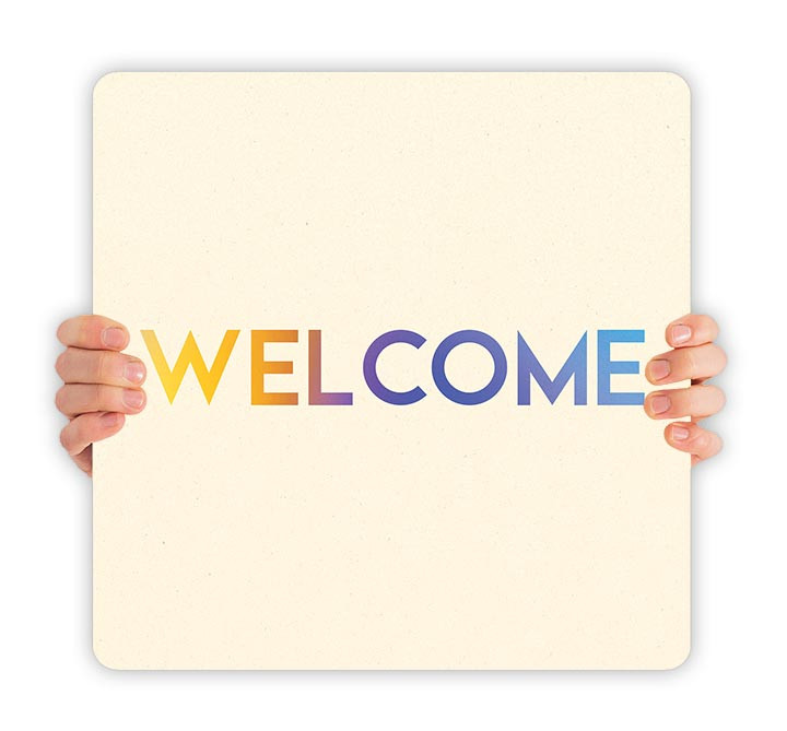Welcome - Handheld Sign - HHE159 - ChurchBanners.com