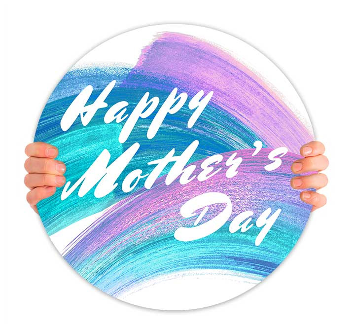 Happy Mother's Day - Circle Handheld Sign - MD094 - ChurchBanners.com