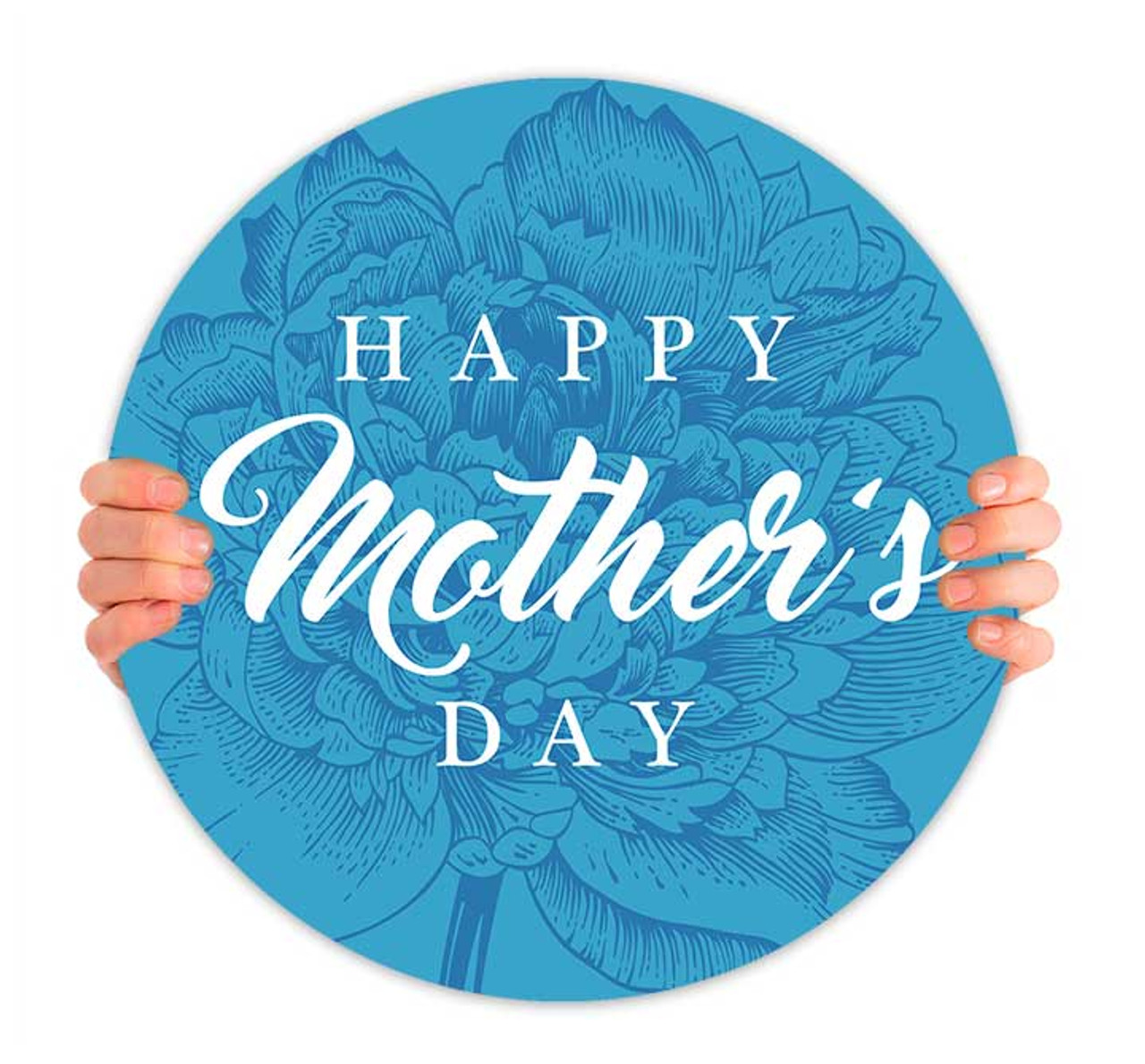Happy Mother's Day - Circle Handheld Sign - MD074 - ChurchBanners.com