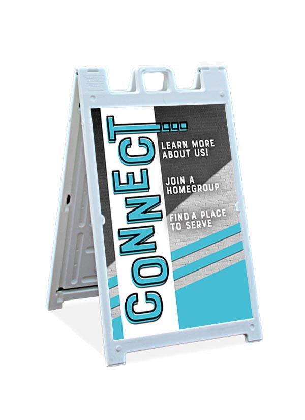 Connect - Sandwich Sign - Style 28 - ChurchBanners.com