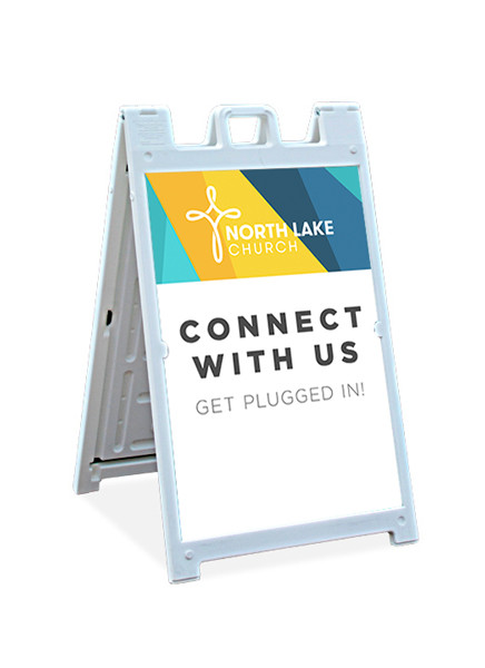 Connect With Us - Sandwich Sign - Style 4 - ChurchBanners.com
