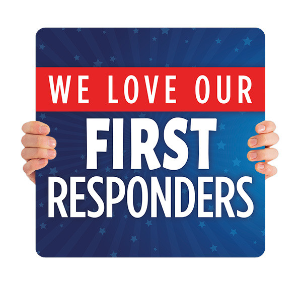 We Love Our First Responders - Square Handheld - PTHH008 ...