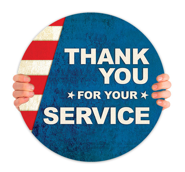 Thank You For Your Service - Circle Handheld Sign - PTHH011 ...