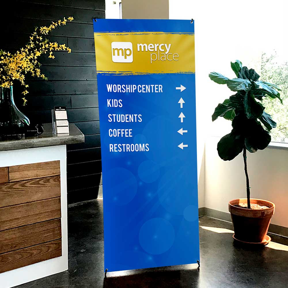 Directional - X Stand Banner - Style 9 - ChurchBanners.com