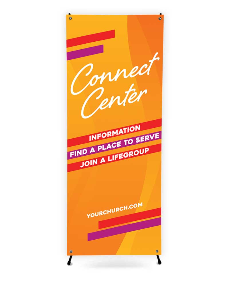 Connect Center - X Stand Banner - Style 24 - ChurchBanners.com