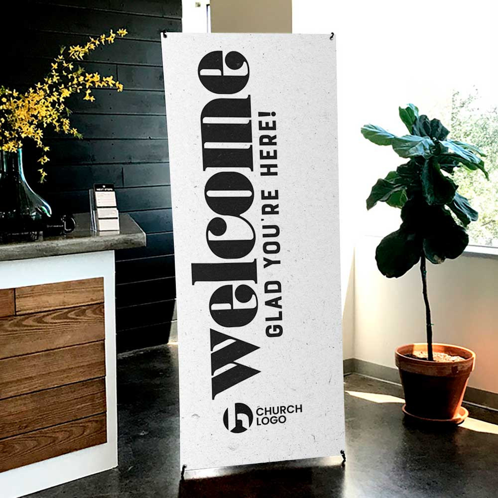 Welcome Vertical - X Stand Banner - Style 27 - ChurchBanners.com