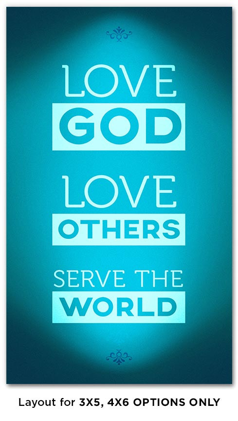 LG27 Love God - Serve - Blue - ChurchBanners.com