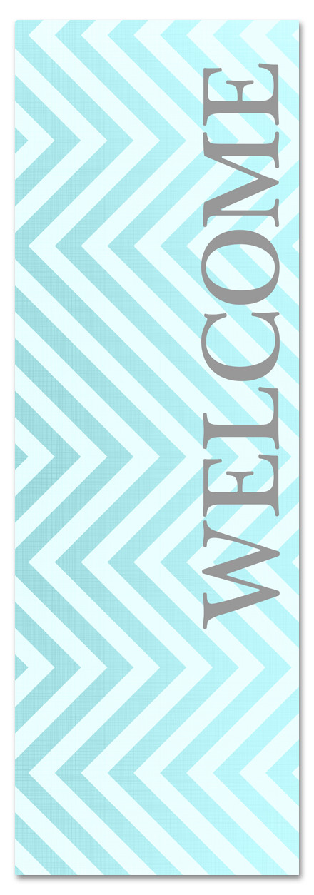 WC074 Welcome - Chevron Blue - ChurchBanners.com