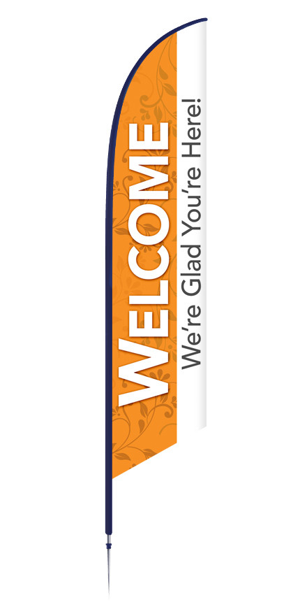 Welcome - Feather Flag - Style 8 - ChurchBanners.com