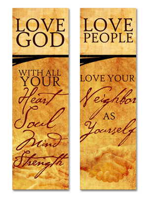 LG10 - Love God Love People (2pk) - Church Banners