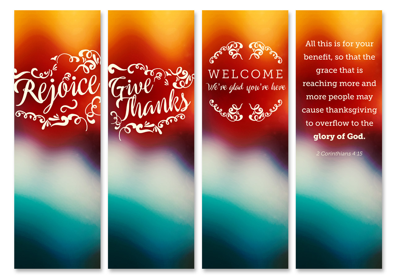 Colorful Fall Banners - HB120 Set of 4 - ChurchBanners.com