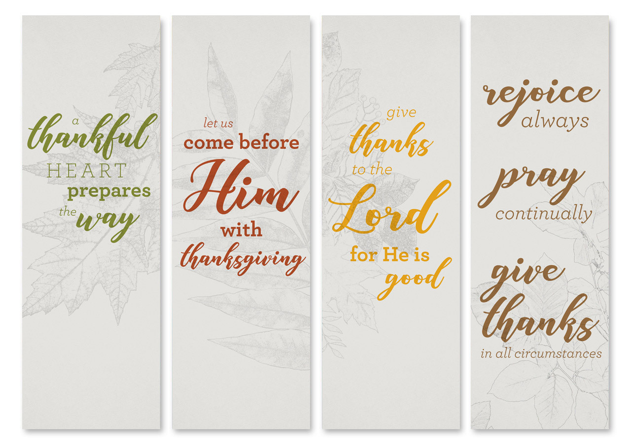 Thankful Words Banners - HB150 Set of 4 - ChurchBanners.com