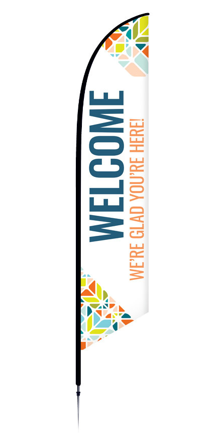 Welcome - Feather Flag - Style 16 - ChurchBanners.com