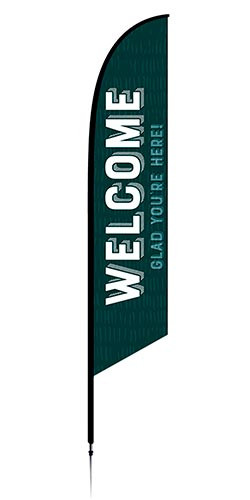 Welcome - Feather Banner - Christmas Series 56 Teal - ChurchBanners.com