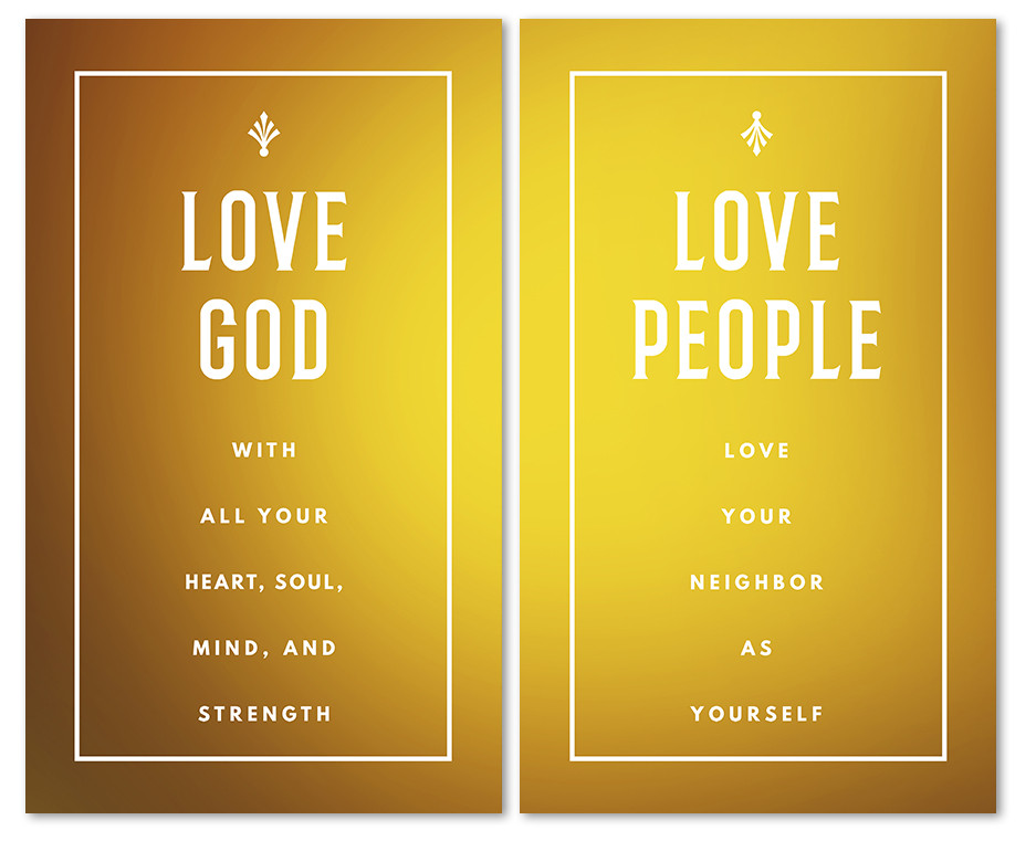 Love God Love People Gradient Gold LG31 - xw - Church Banners
