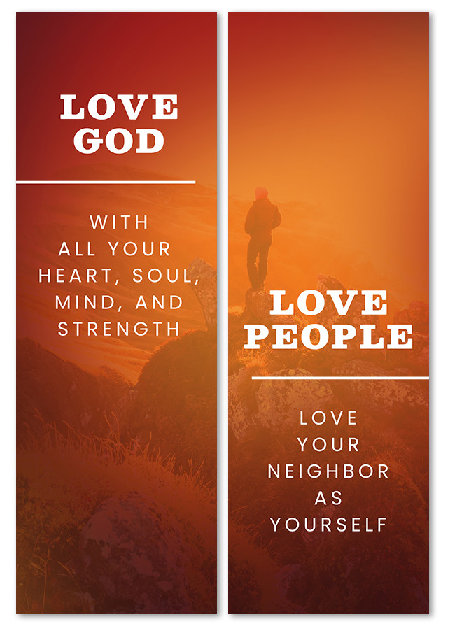 Love God Love People Gradient Orange LG47 - Church Banners