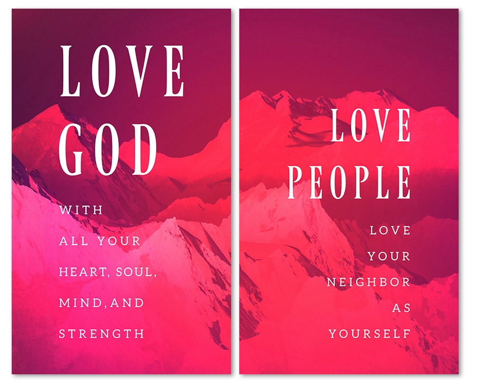 Love God Love People Gradient Red LG48 - xw - Church Banners