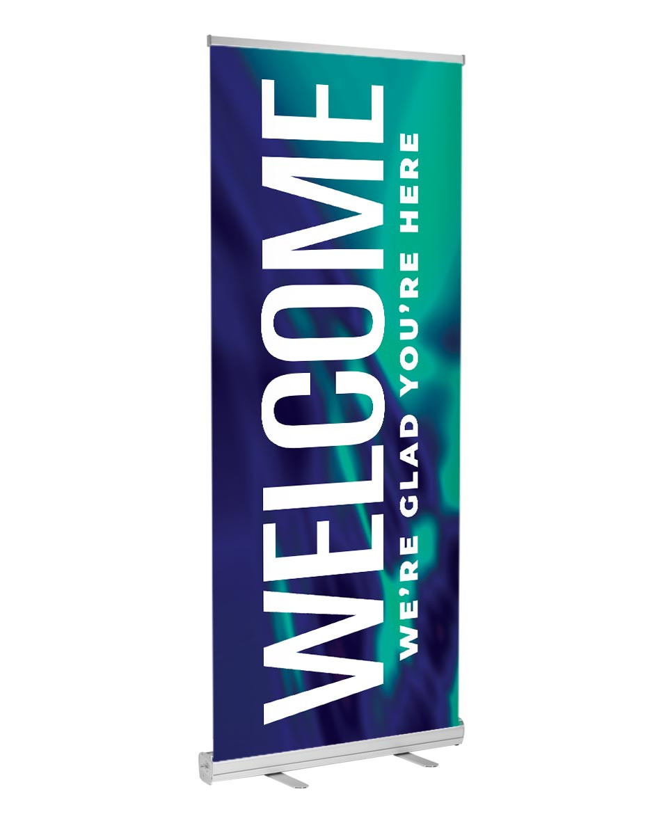 Welcome - D2 Retractable - Teal Gradient - ChurchBanners.com
