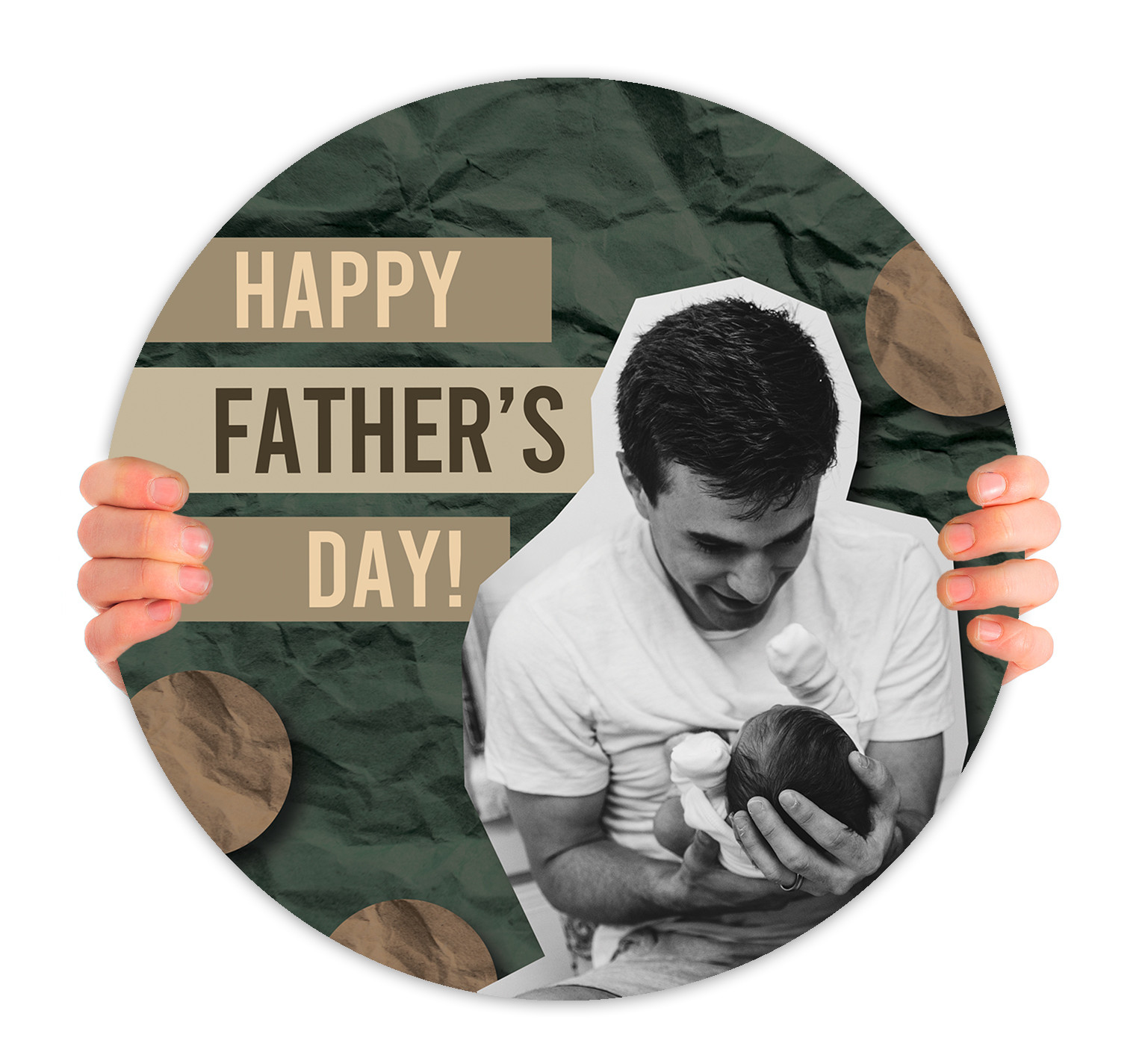 Happy Father's Day - Circle Handheld Sign - FD006 - ChurchBanners.com